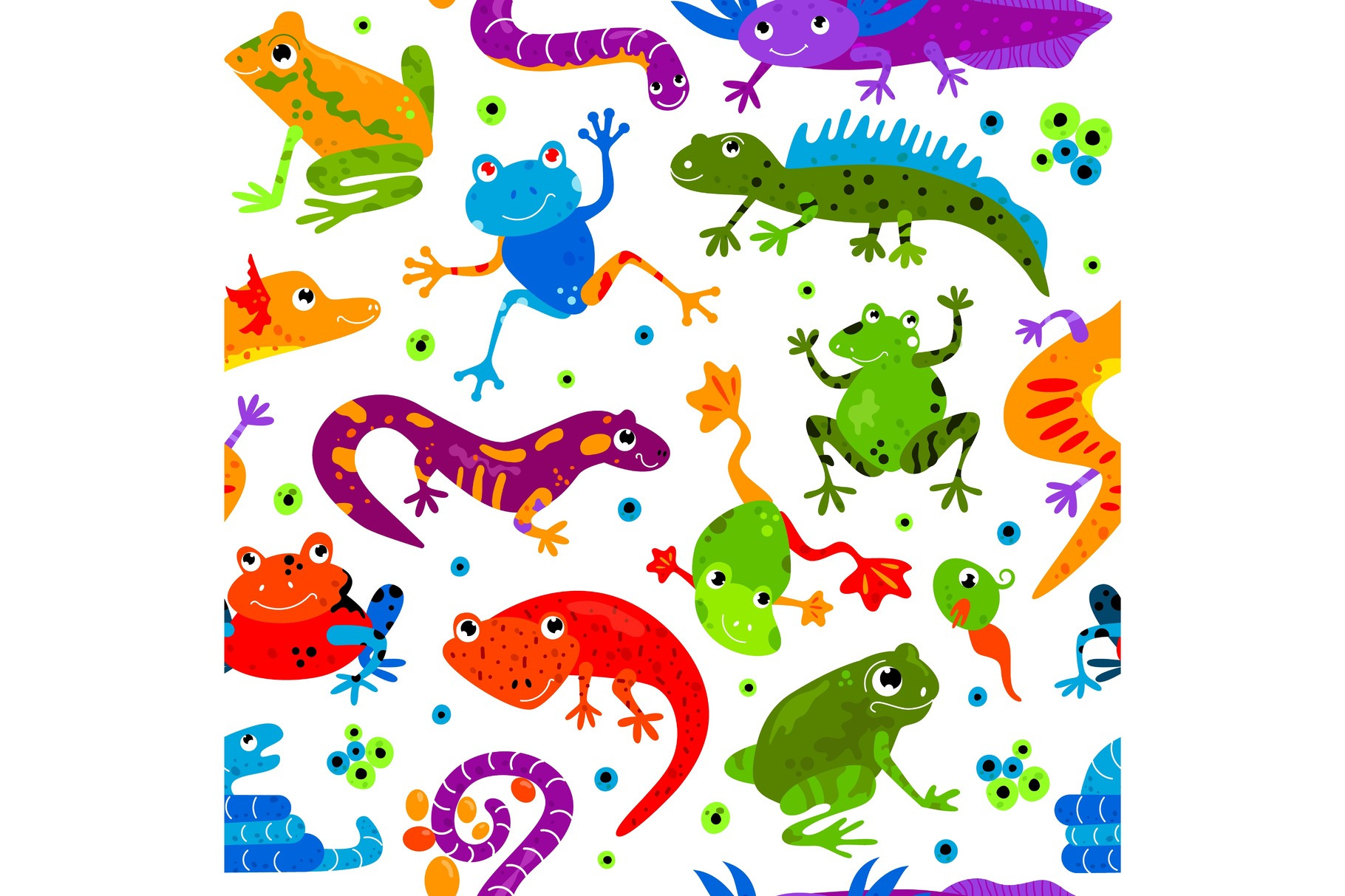 Seamless pattern wild cute cartoon, a Pattern Graphic by KitVector