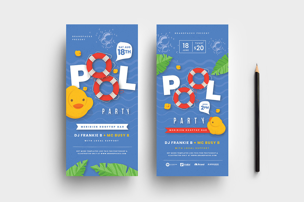 Pool Party Flyer / Poster Templates, a Flyer Template by BrandPacks