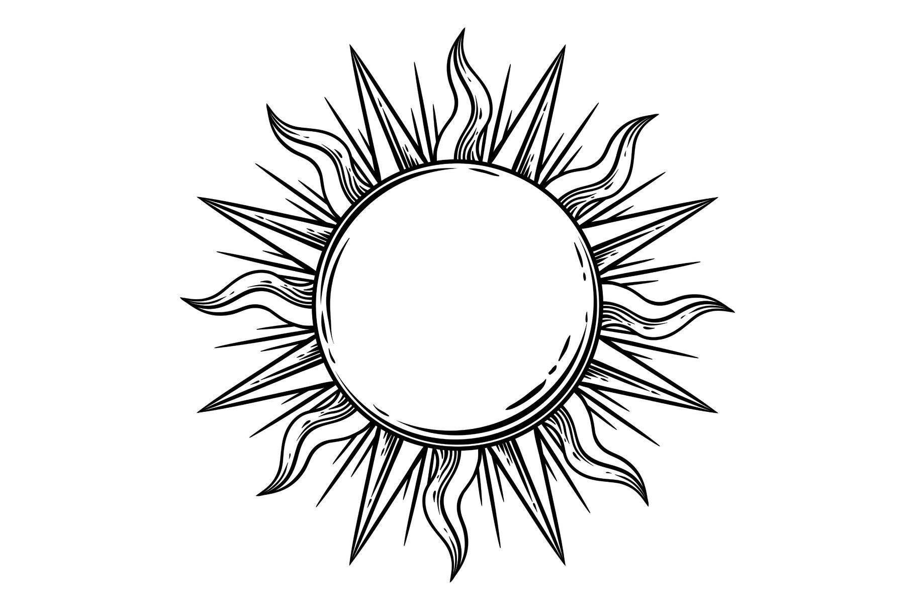 Bohemian hand drawn sun., a Decorative Illustration by incomible ...