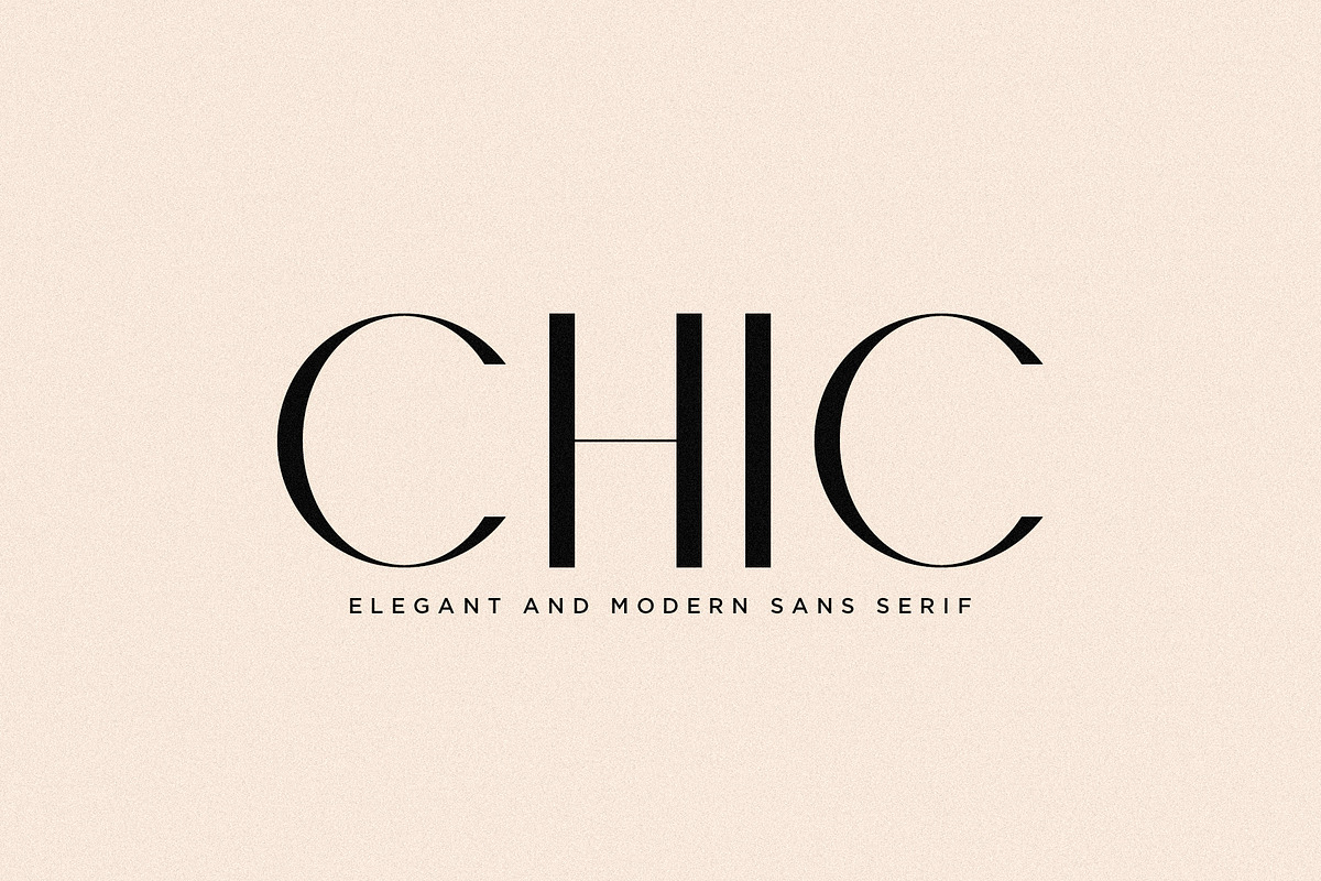 Chic - Elegant & Modern Sans Serif, a Sans Serif Font by Mikhail Fukurou