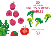 Fruits and Vegetables Bundle | Food Illustrations ~ Creative Market