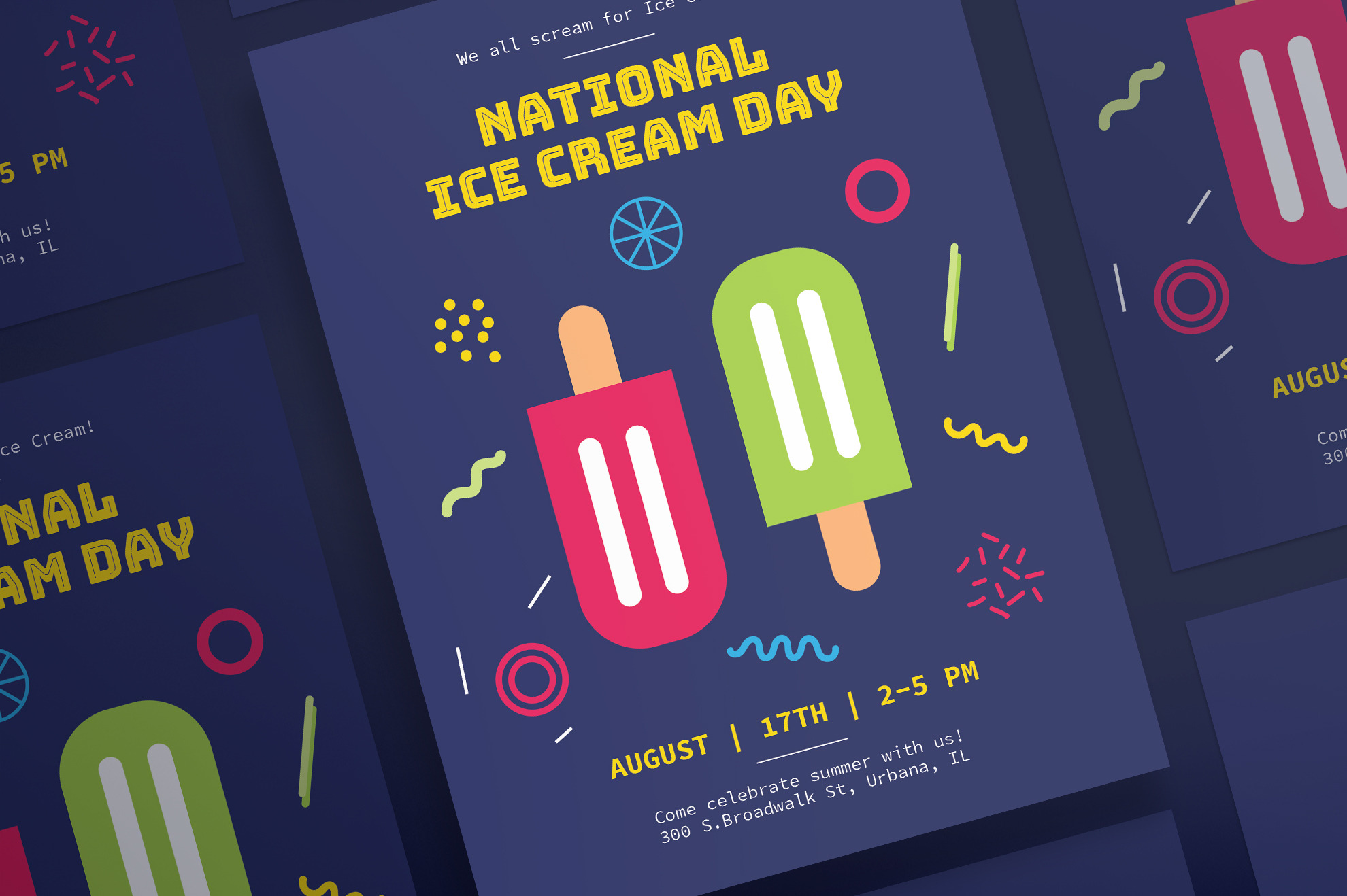 Posters | Ice Cream Day, a Flyer Template by Amber Graphics