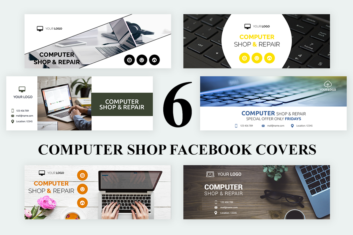 6 Computer Shop Facebook Covers, a Social Media Template by Creatricks ...