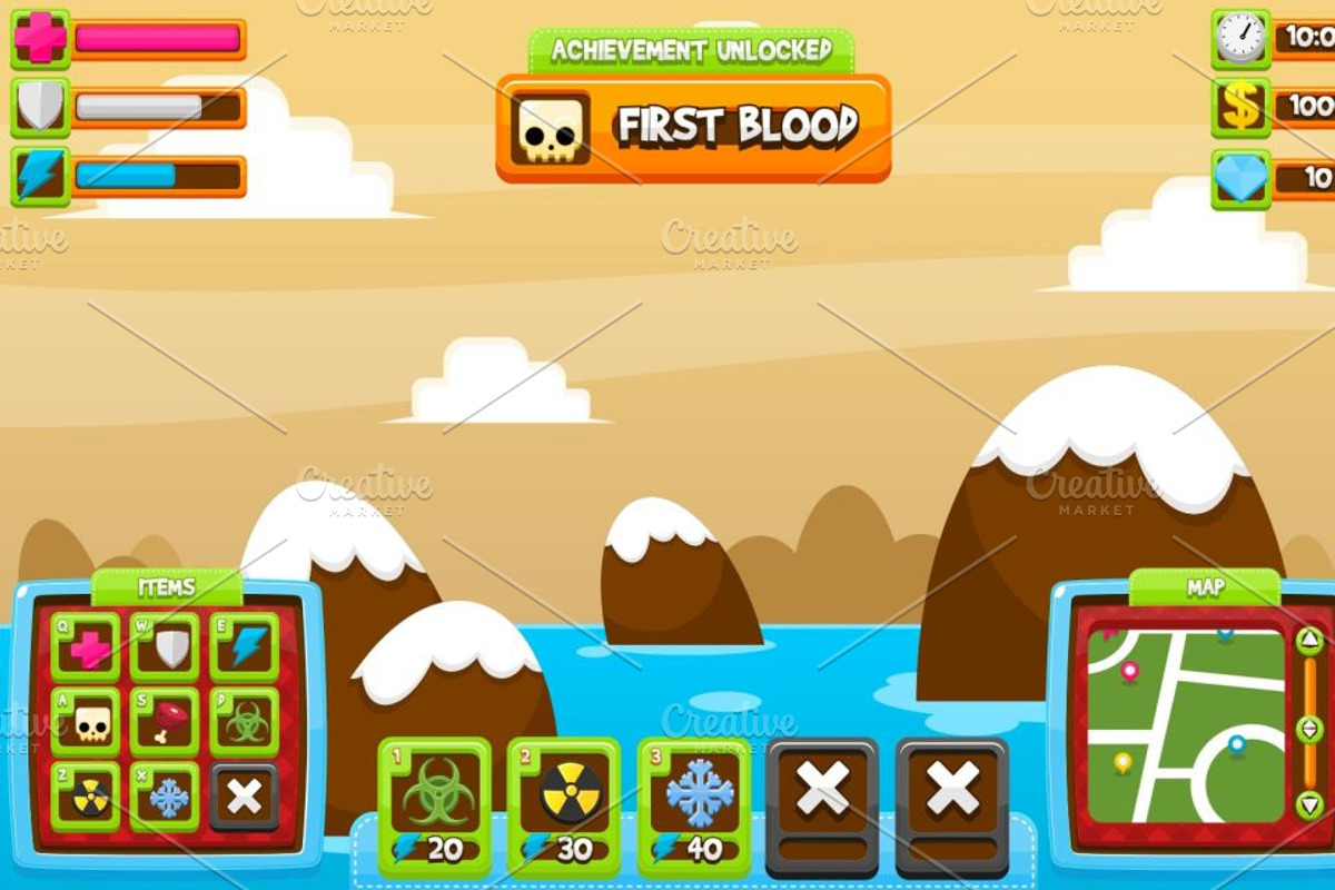 Cartoon Games GUI Pack 14, an Android Mockup by pzUH | Creative Market