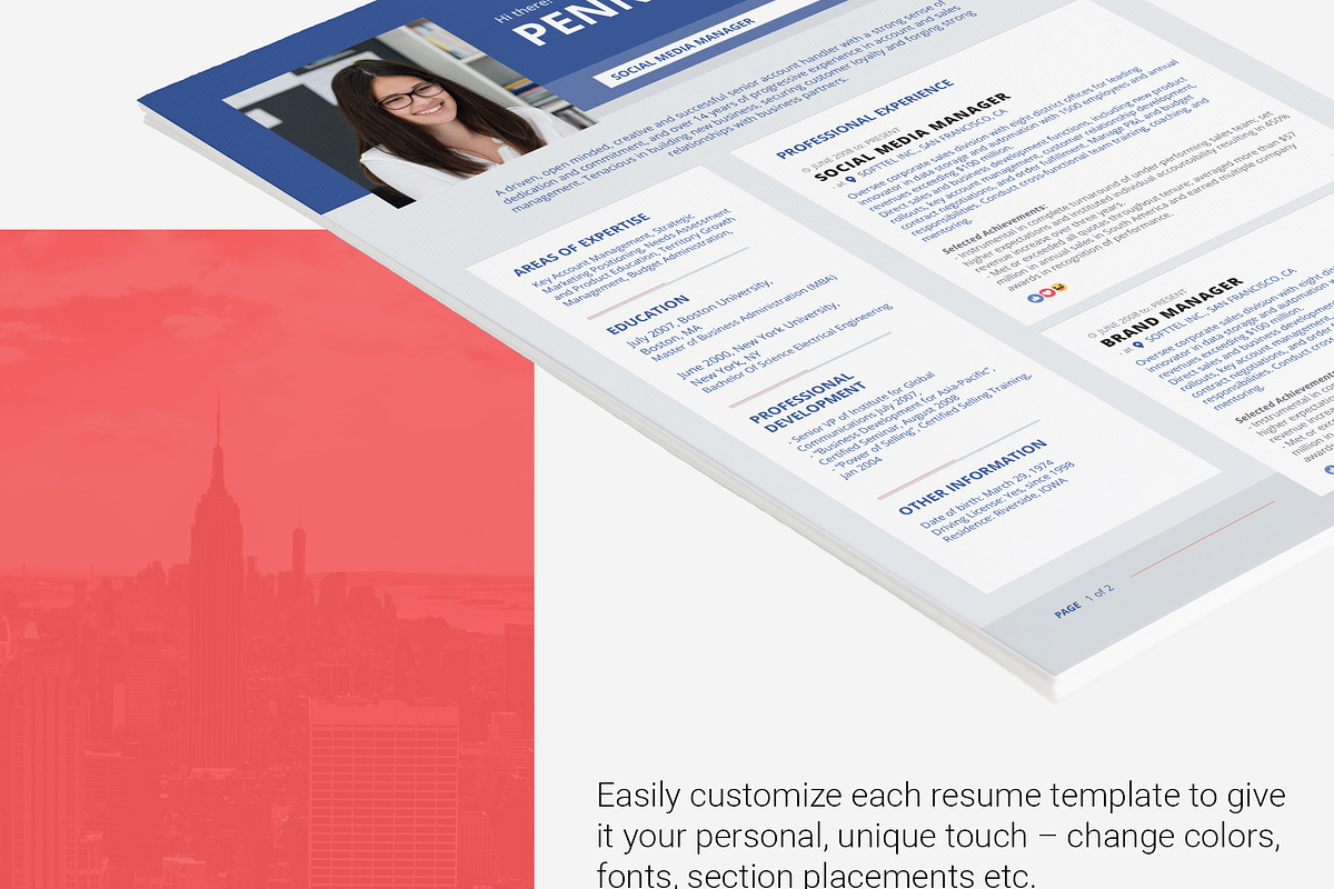 Resume Template Facebook, a Resume Template by arte grafica