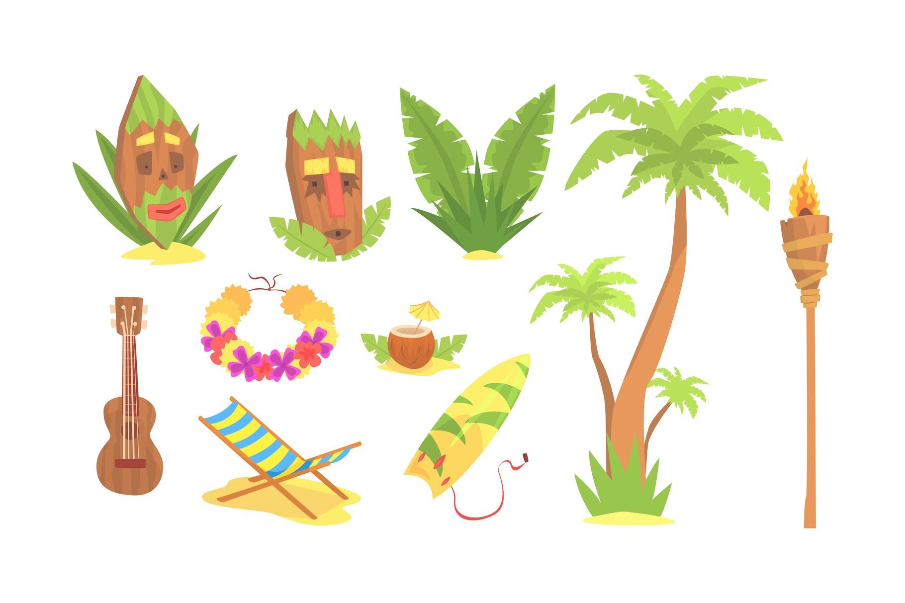 Traditional Hawaiian Symbols, an Object Graphic by TopVectors