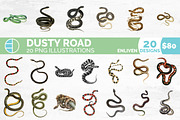 Snake Bundle (20 Snakes), an Illustration by Enliven Designs