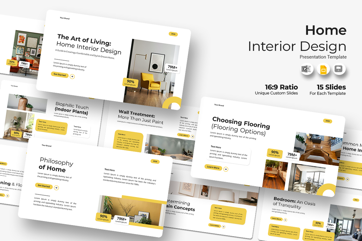 Home Interior Design - Google Slides, a Presentation Template by ...