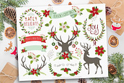 Christmas Reindeer Clipart + SVG, a Seasonal Illustration by MyClipArtStore