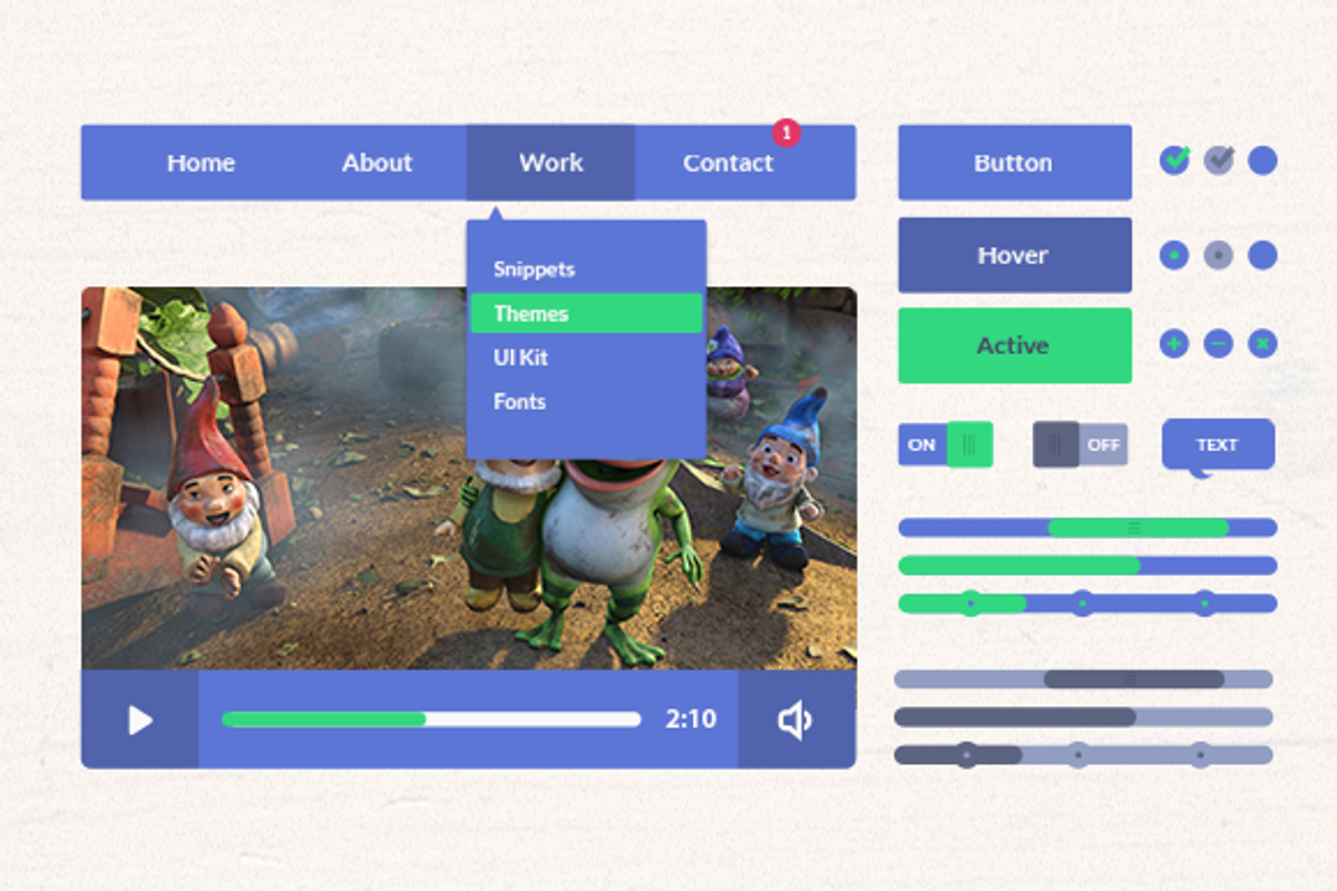 Mini Flat UI Kit, an UI Kit Template by Creative VIP