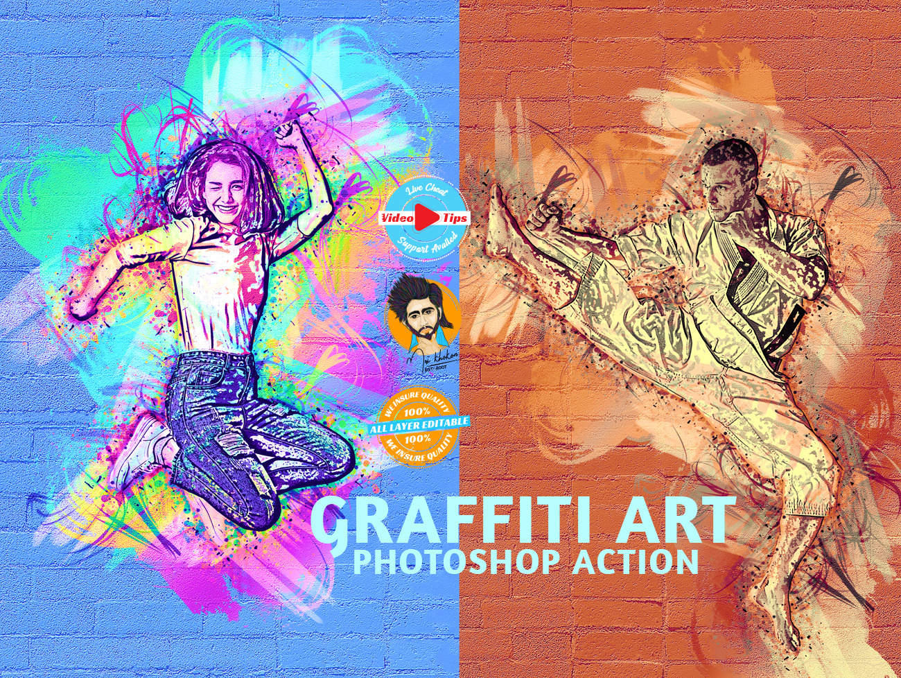 Graffiti Art Photoshop Action, an Action Add-On by MRI STUDIO