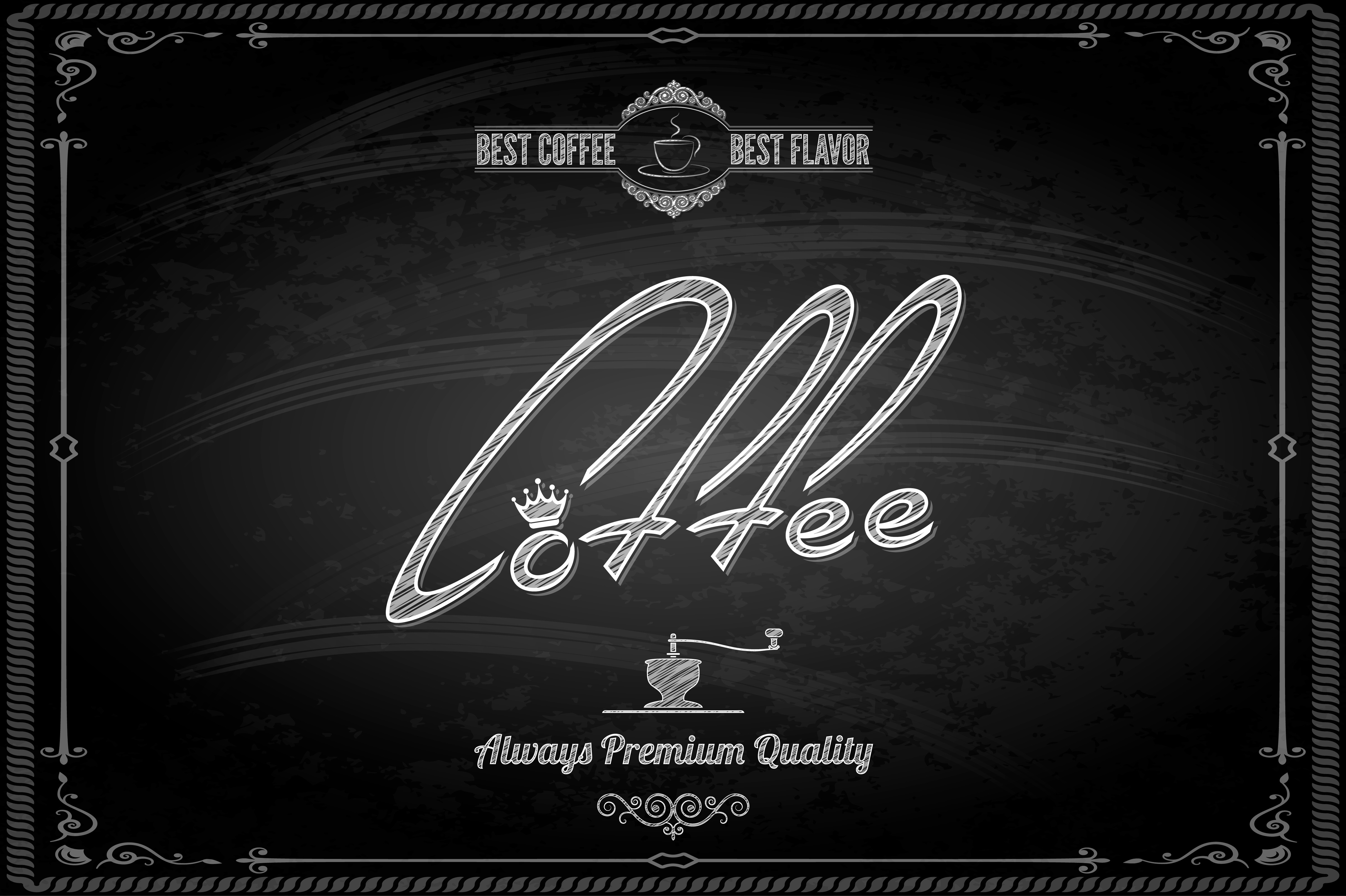 Chalkboard - frame coffee menu., a Decorative Illustration by PushLogo