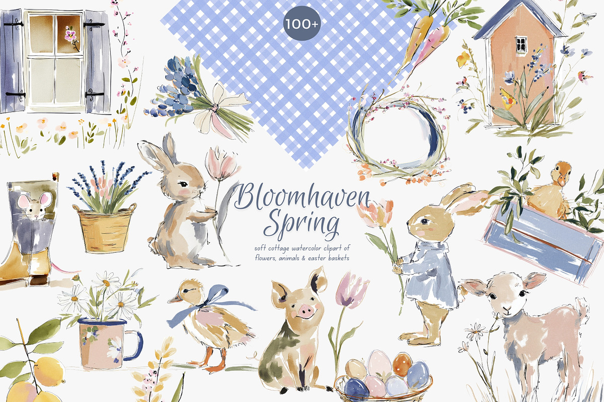 farmhouse spring clipart bundle
