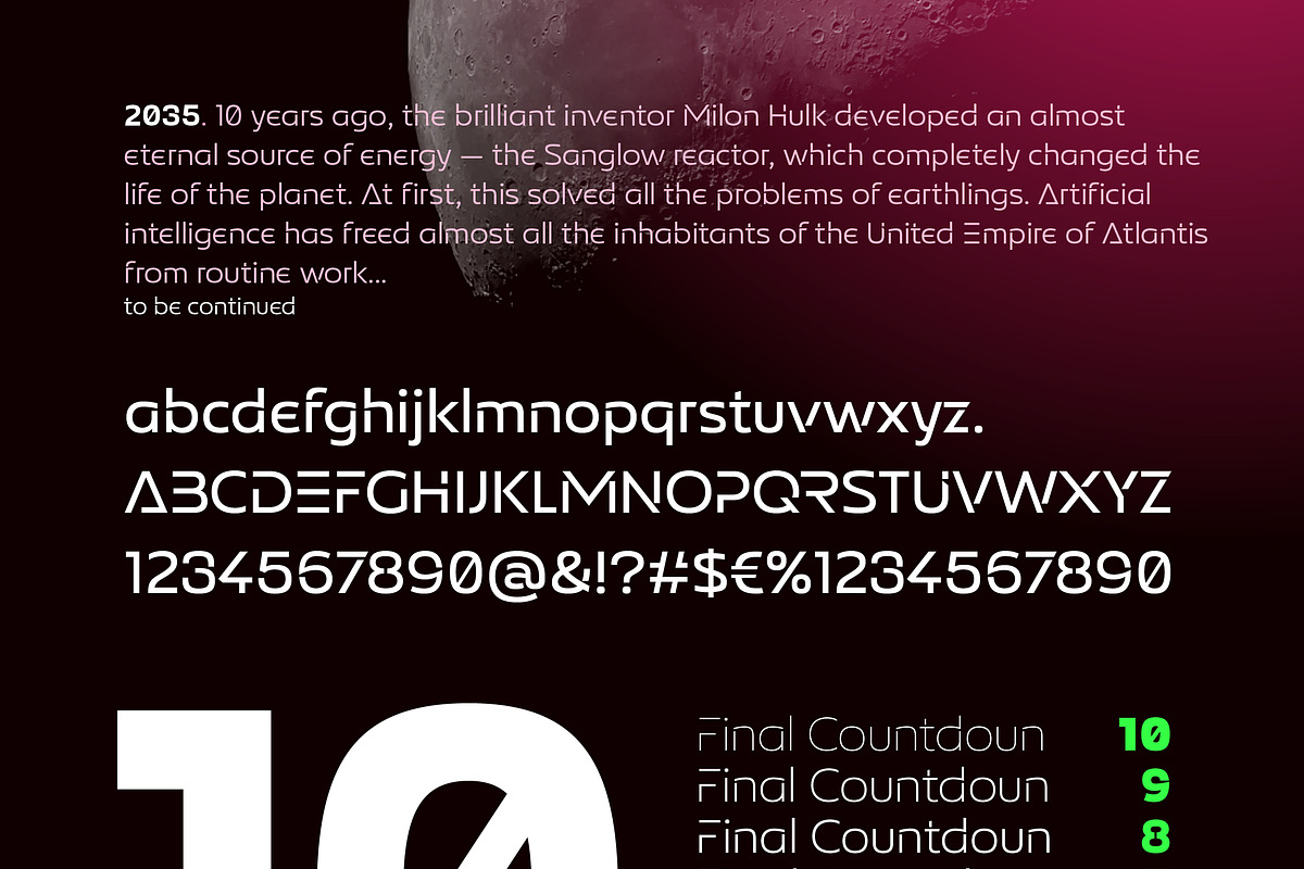 Stellar futuristic font family Exelancer
