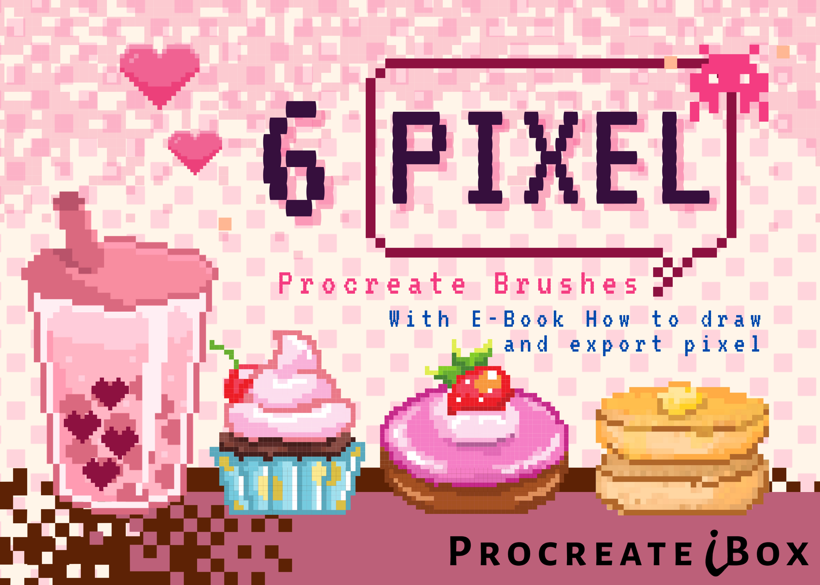 6 Procreate pixel brushes iBox, a Brush Add-On by ProcreateiBox
