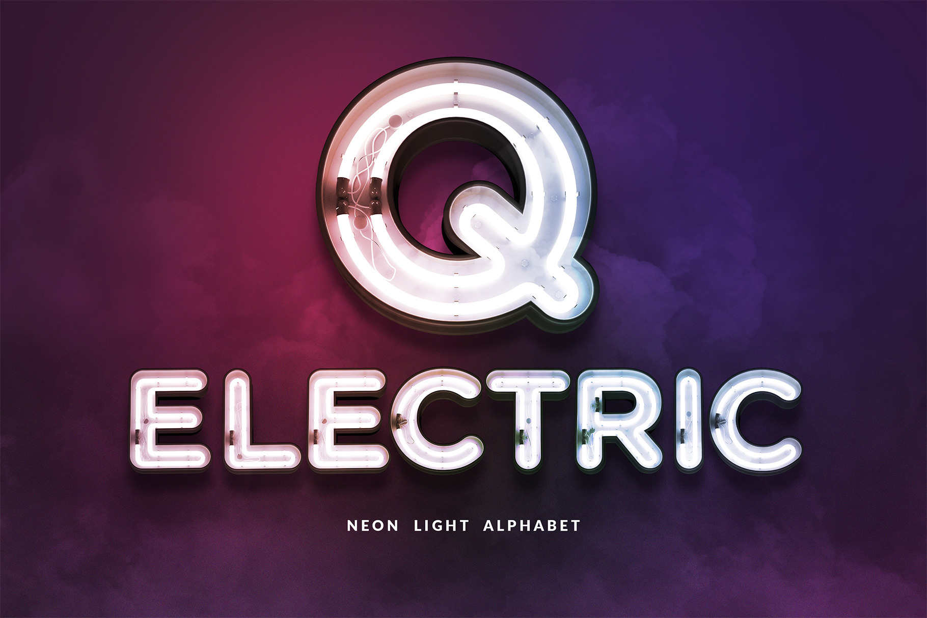 Electric Neon Light Alphabet, a Graphic by DesignSomething