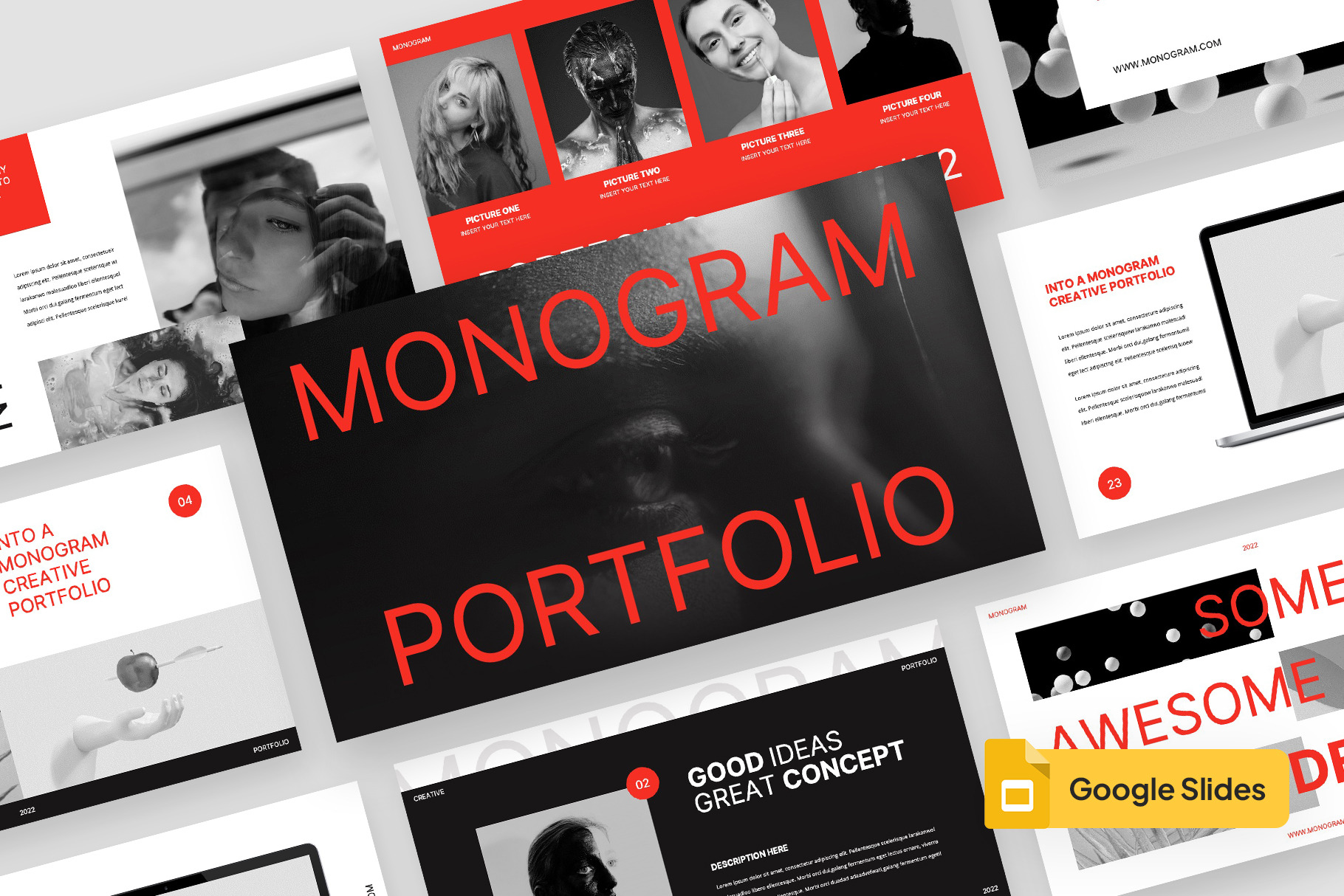 MONOGRAM - Google Slides Template, a Presentation Template by rgbryand