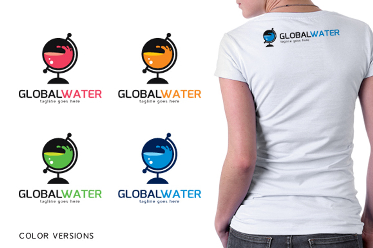 Global Water Logo Template, a Branding & Logo Template by gunaonedesign