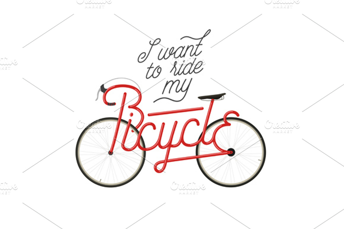 Bicycle typographic posters, an Illustration by 1baranov