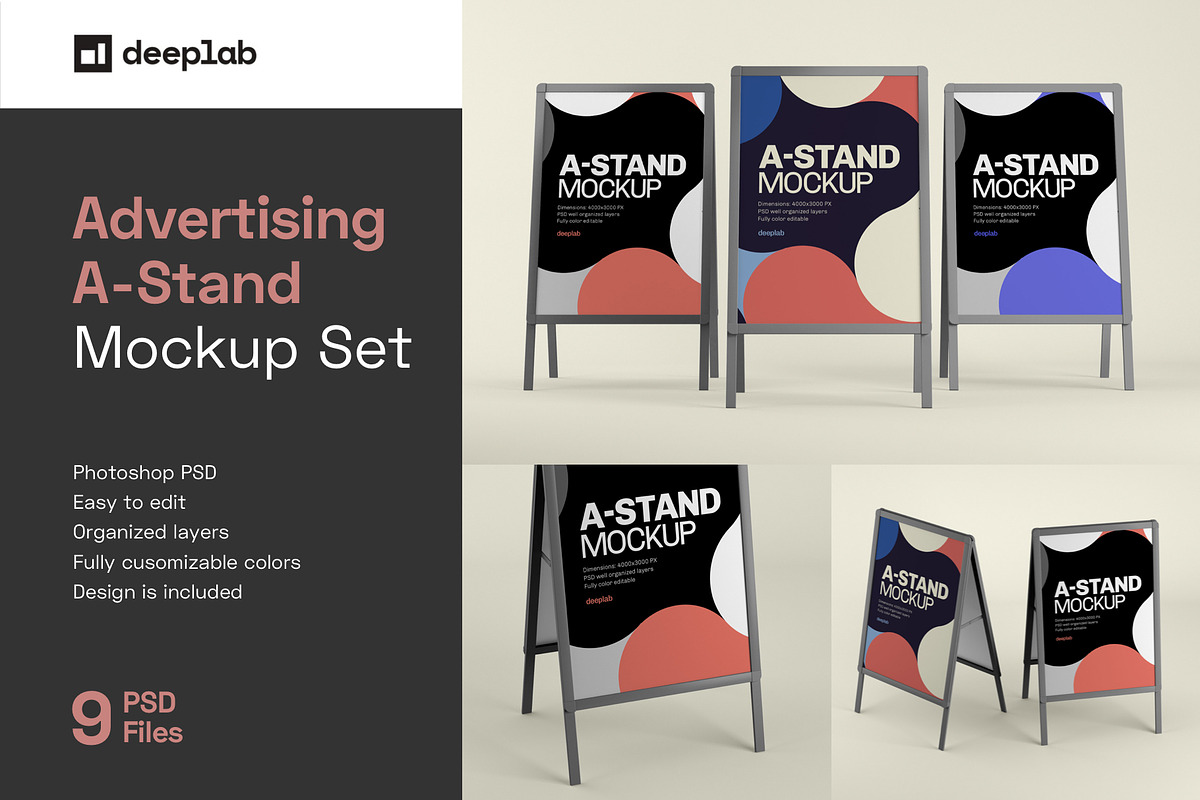 A Stand | Board Mockup, a Print Template by Deeplab