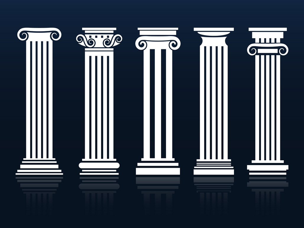 Classic columns, an Object Illustration by Microvector
