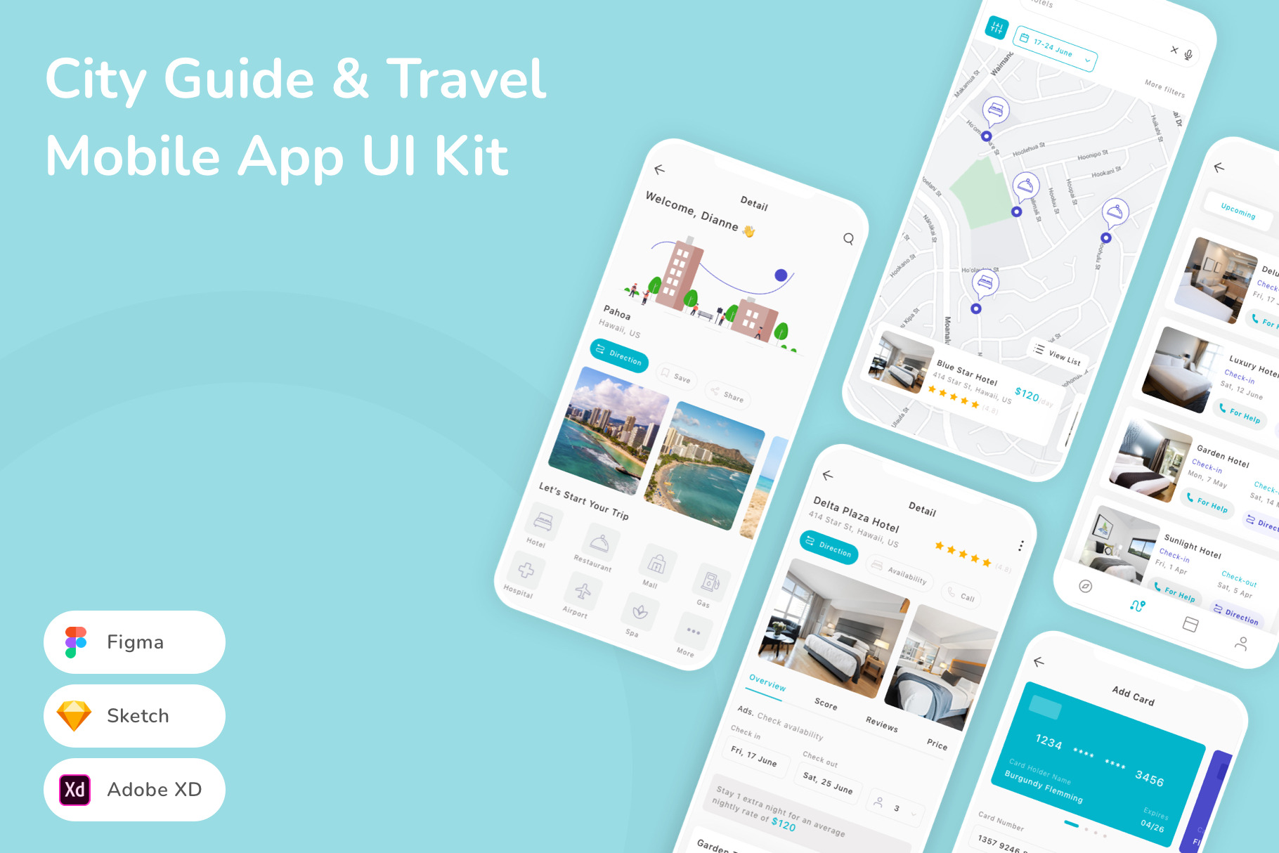 City Guide Travel Mobile App UI Kit, an UI Kit Template by Betush