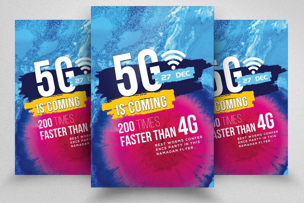 5G Fastest Connection Flyer Template, a Flyer Template by Design Up