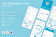 Task & Pomodoro Timer App UI Kit, an UI Kit Template by Betush
