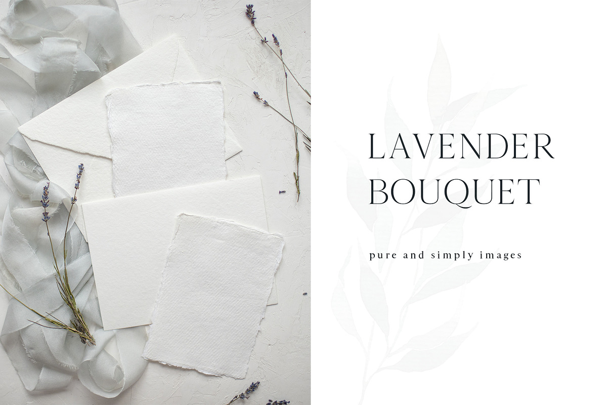 Lavender Bouquet Stock Photos, an Advertising Mockup by Muse Mockups
