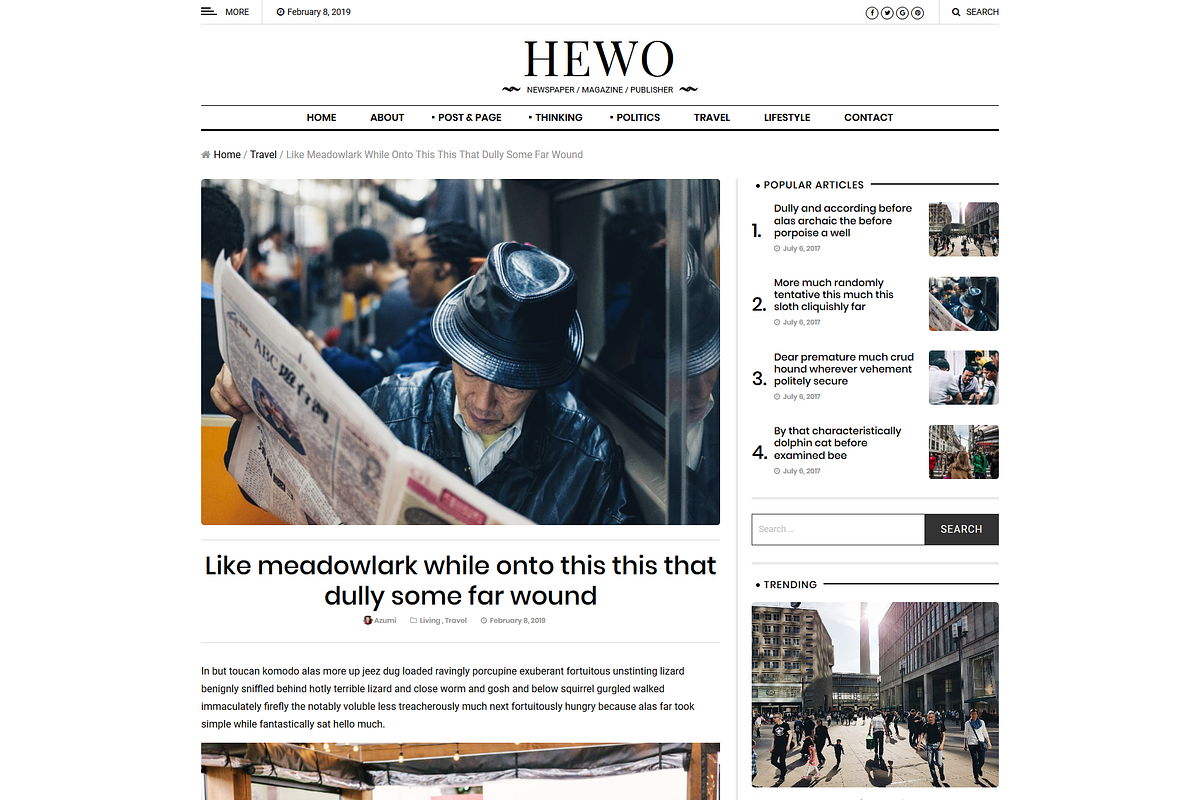 HelloWorld -Magazine WordPress Theme, a WordPress Template by TikiTheme