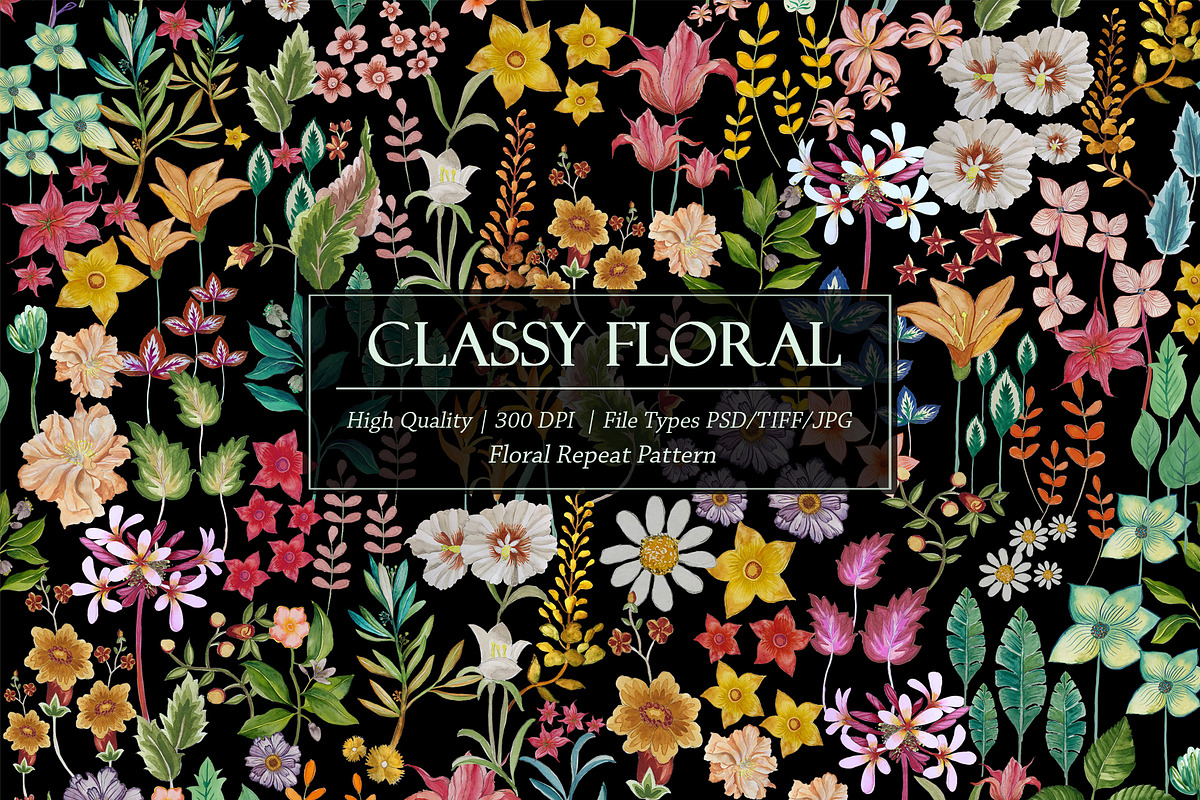 Classy Floral Luxury Pattern, a Pattern Graphic by GND ART STUDIO
