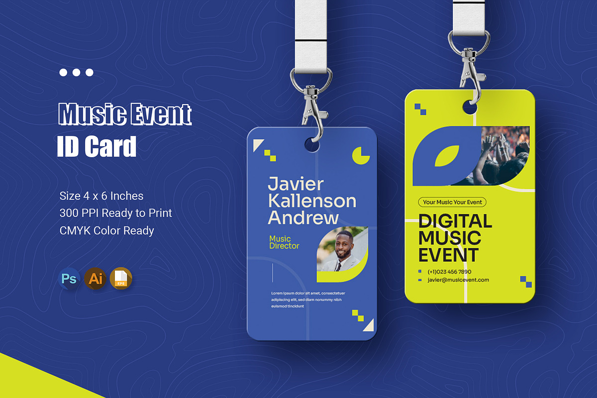Music Event ID Card, a Card Template by Esensifiksi.studio | Creative ...
