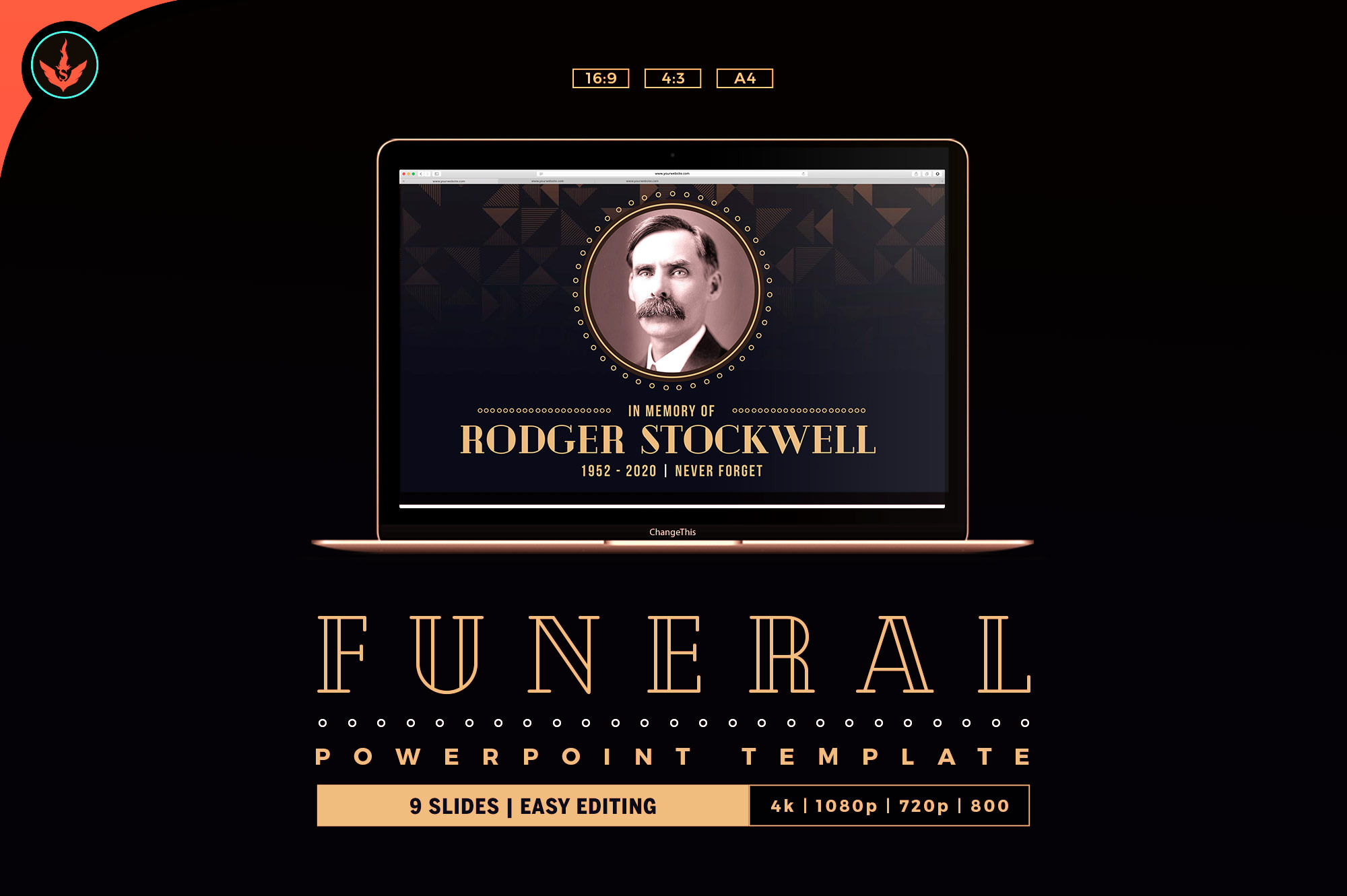 Art Deco Funeral PowerPoint Template, a Presentation Template by ...