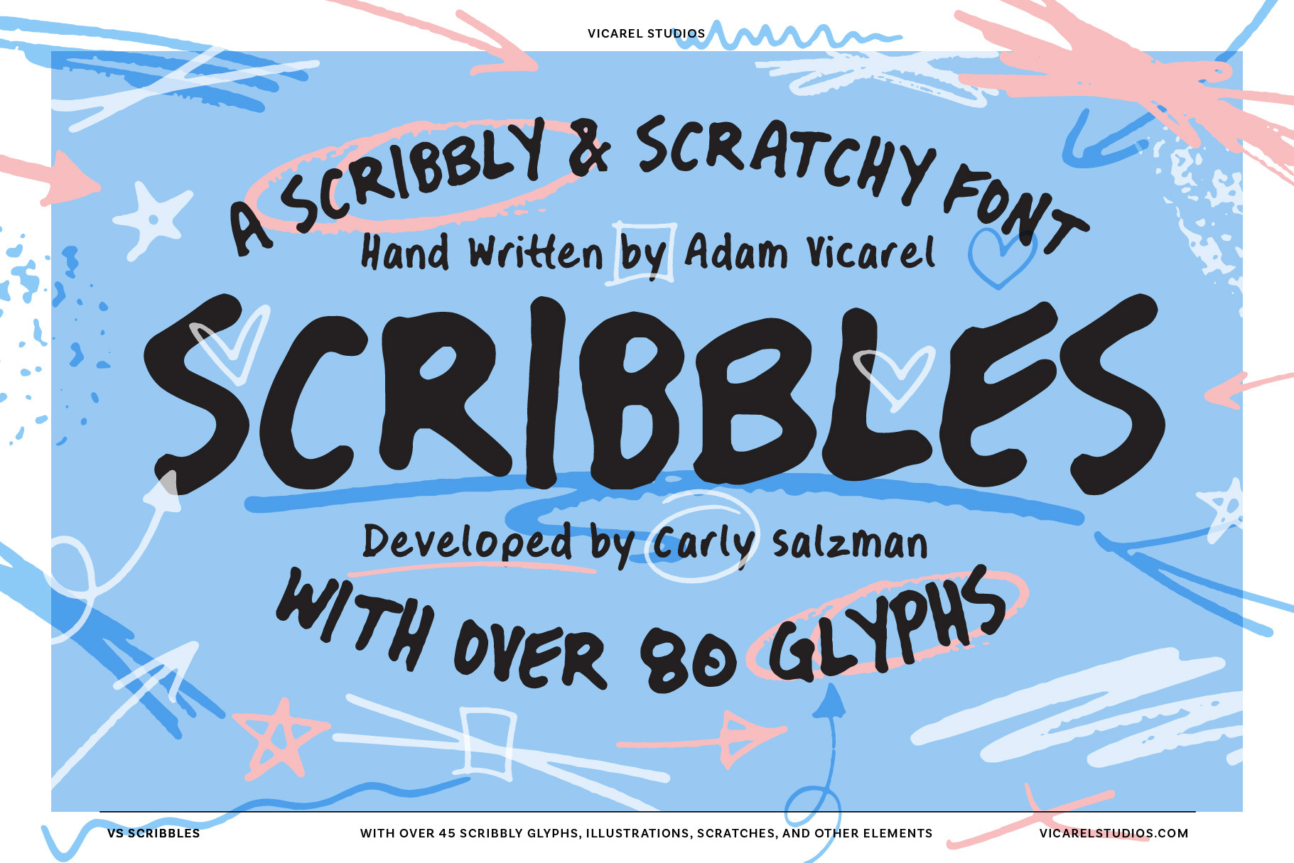 VS Scribbles | A Handwriting Font, a Handwritten Font by Vicarel Studios | Creative Market