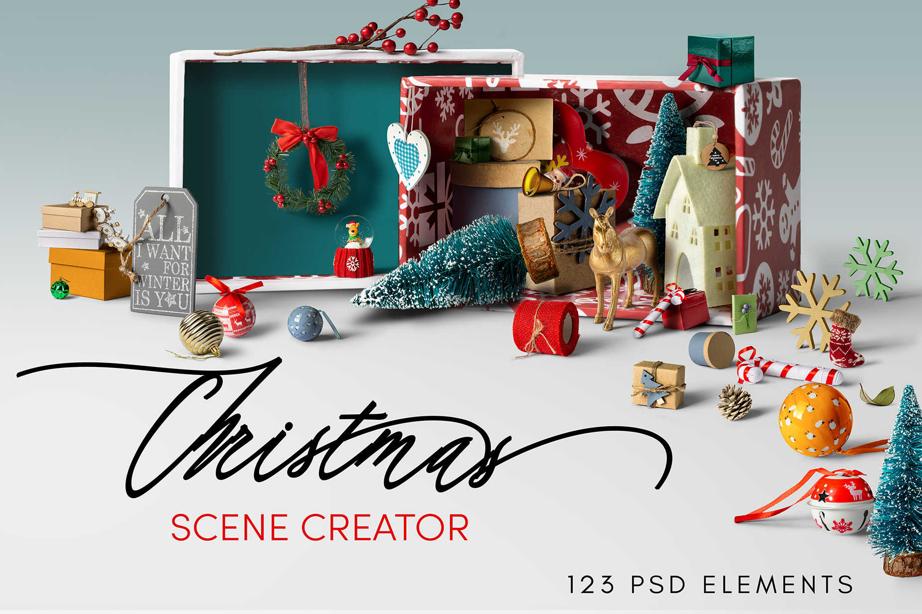 Christmas Scene Creator. Mock-up | Creative Market