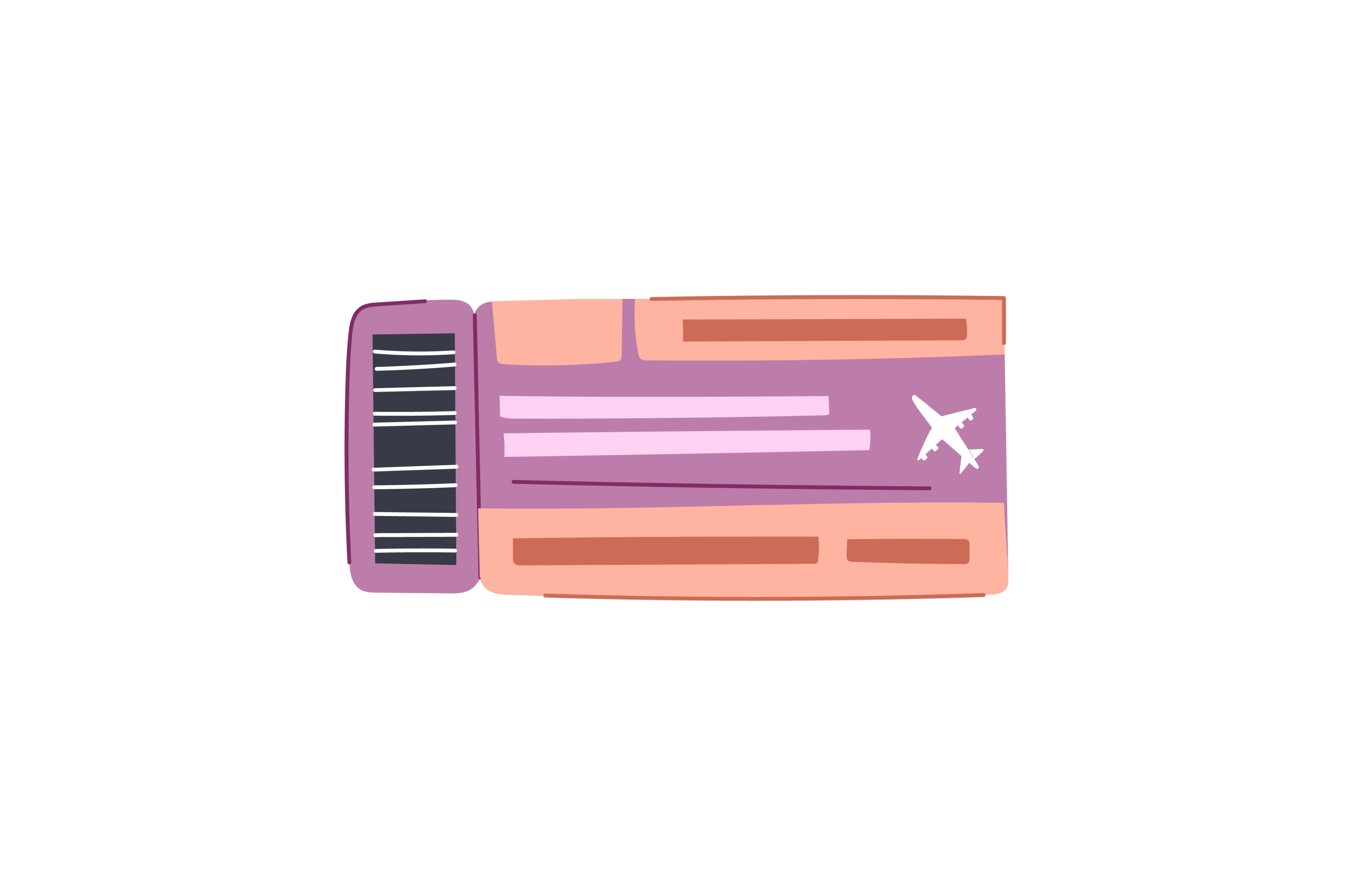 ticket boarding pass cartoon vector | Object Illustrations ~ Creative ...