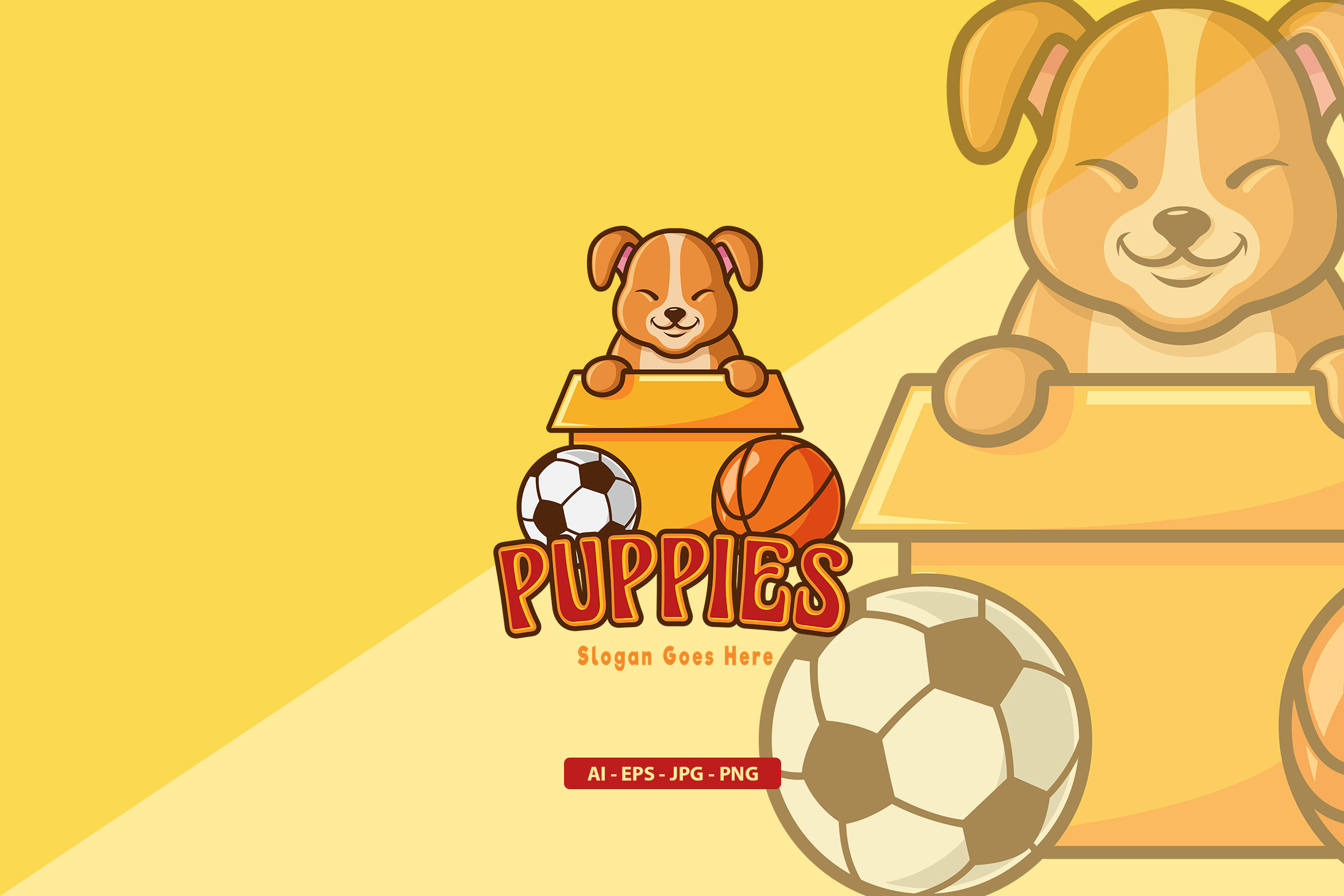 Puppies - Mascot Logo, a Branding & Logo Template by AQR Studio