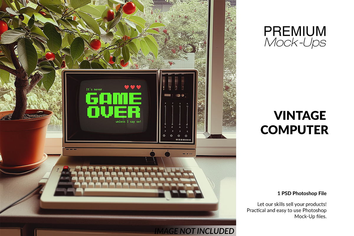 Vintage Computer Mockup, a Mac Mockup by mock-ups | Creative Market