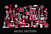 Music Factory abstract design, a Decorative Illustration by danjazzia