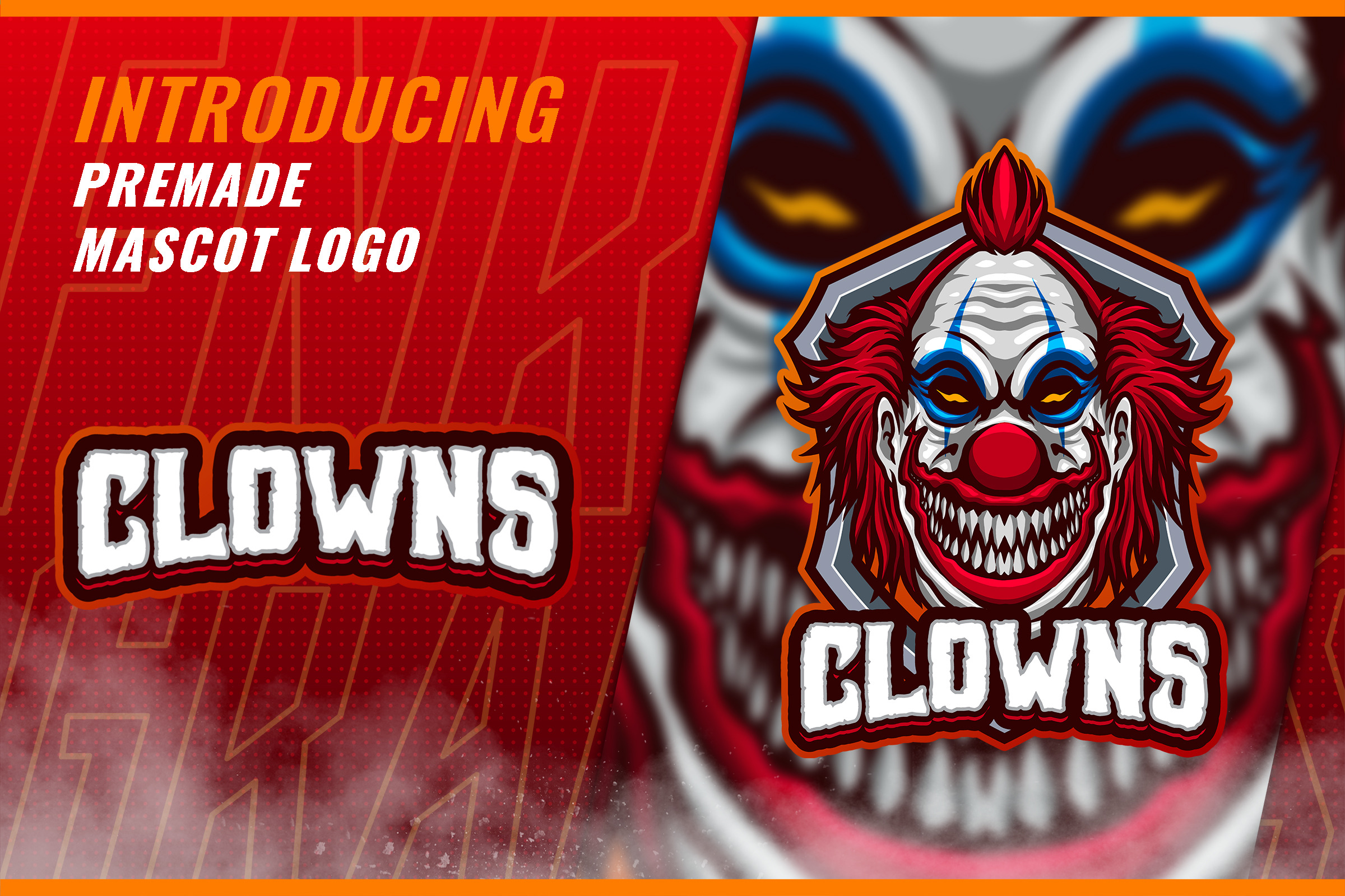 Creepy Clown - Mascot & Esport Logo, a Branding & Logo Template by FNR ...