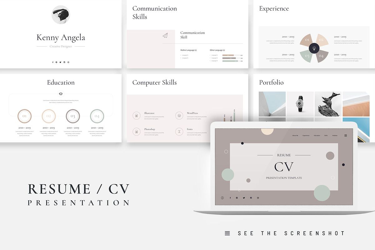 Resume CV PowerPoint Presentation, a Presentation Template by ...