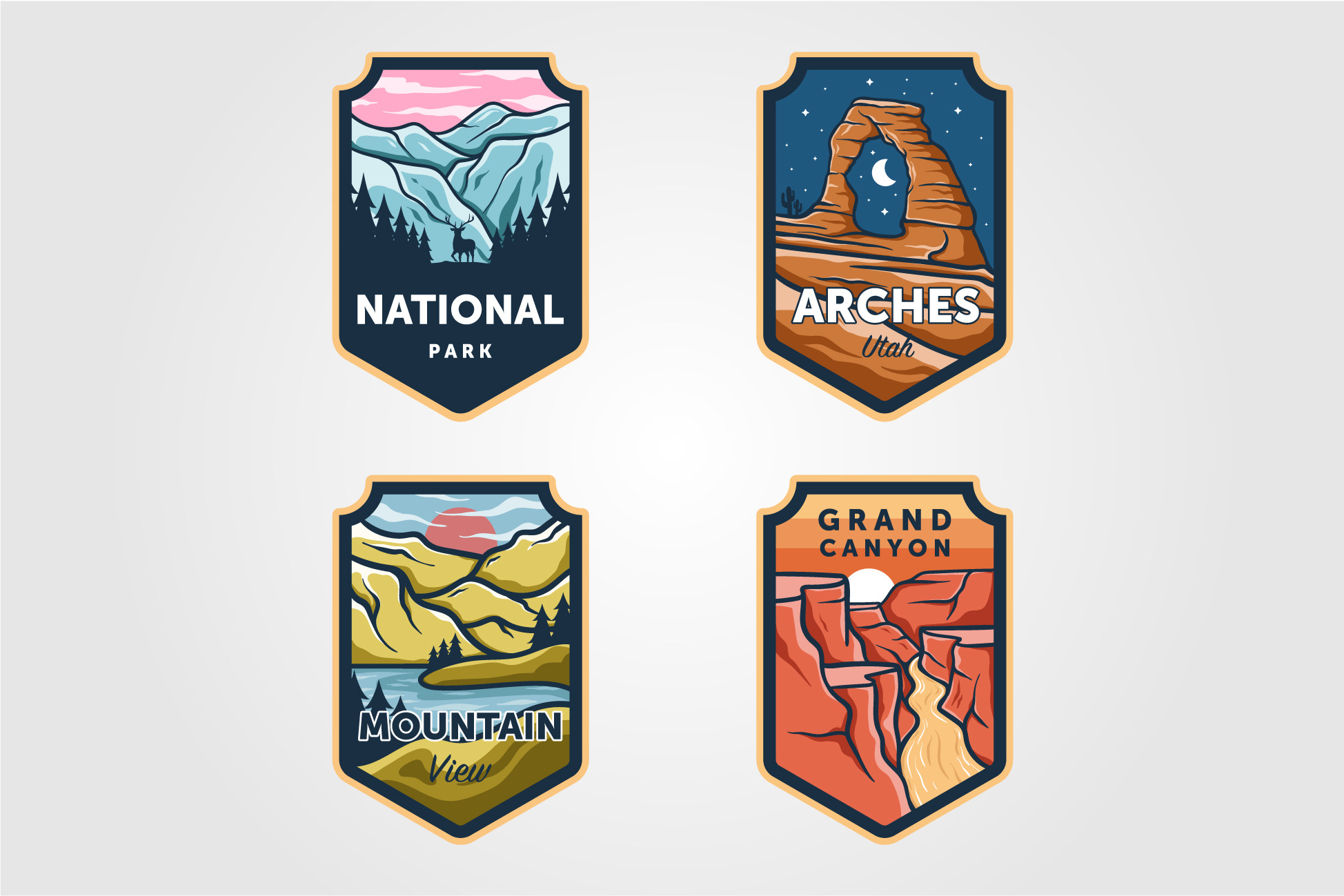 Set of Vector National Park Outdoor, a Branding & Logo Template by lawoel