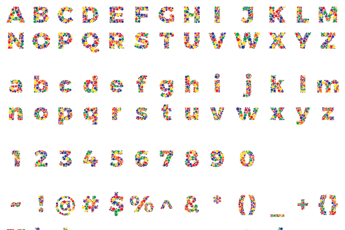 Circle Dot Alphabet, an Object Graphic by itefan Studio