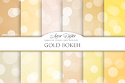 Gold Bokeh Digital Paper, a Texture Graphic by Avenie Digital