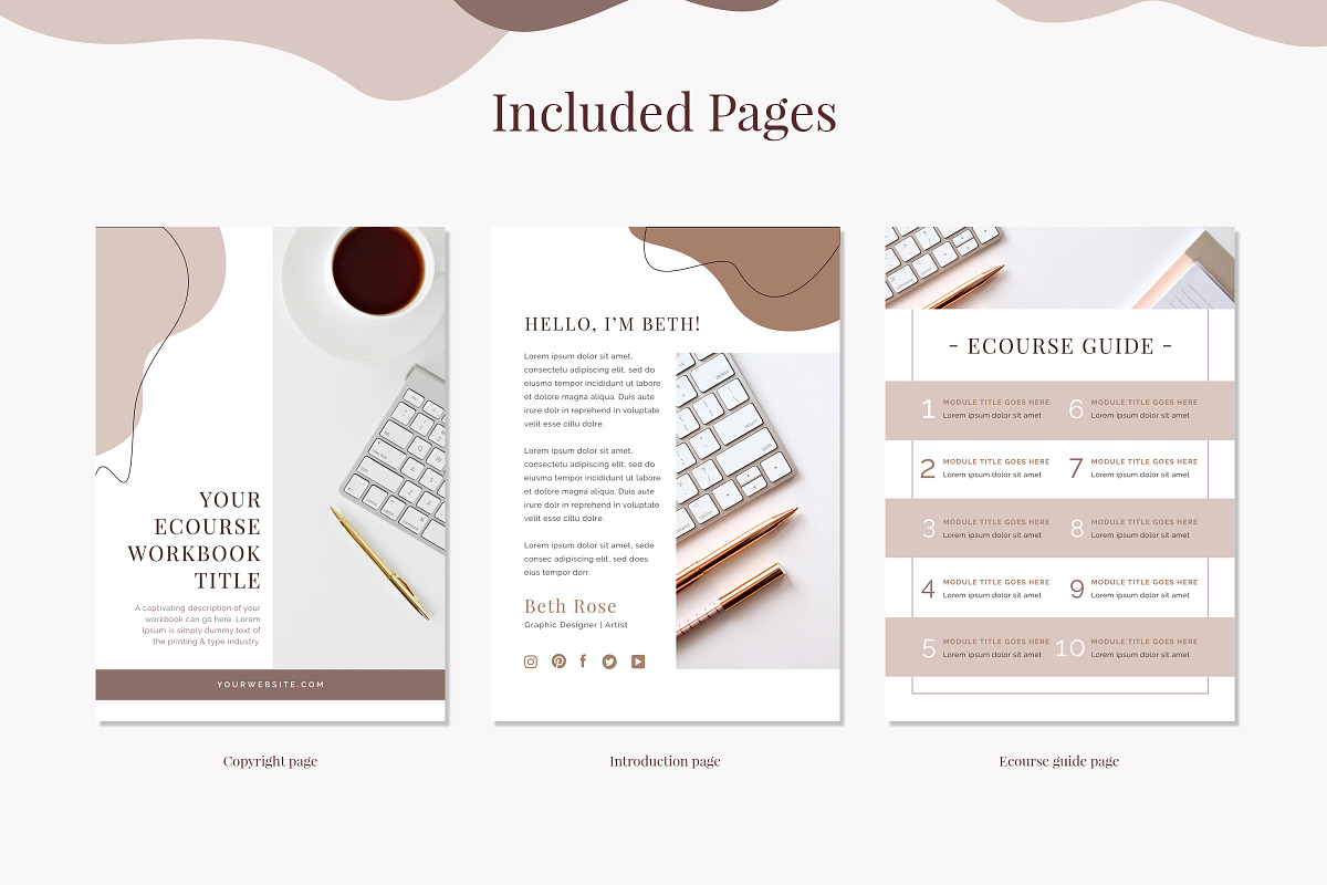 E-Course Workbook Template, a Magazine Template by Typography Prime