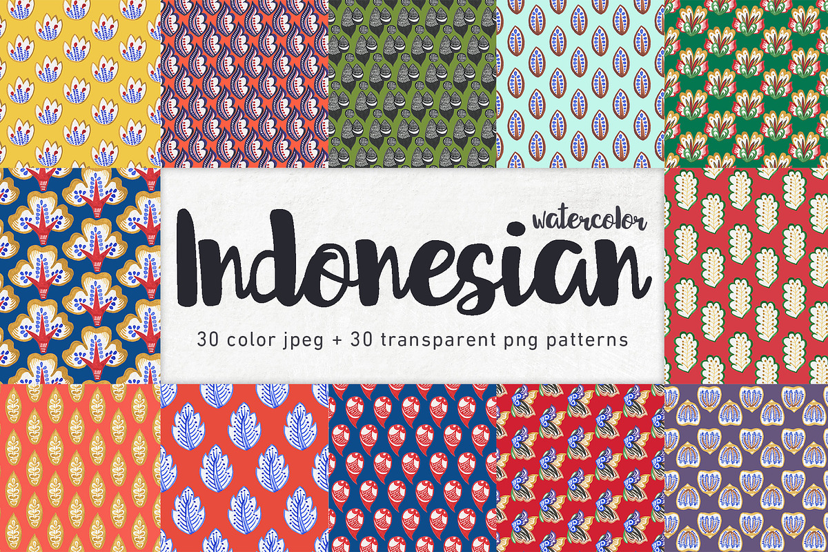 Indonesian seamless patterns, a Pattern Graphic by likorbut