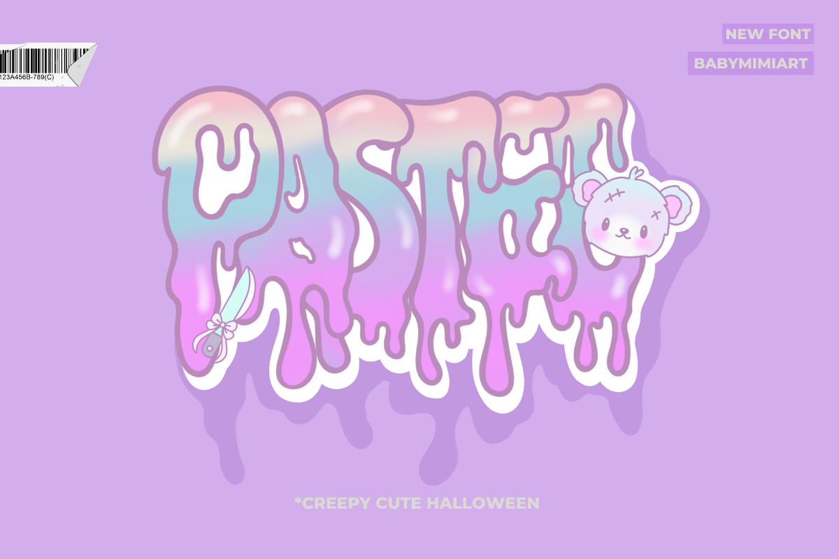 Pastel Goth Halloween Font, a Handwritten Font by Babymimiart