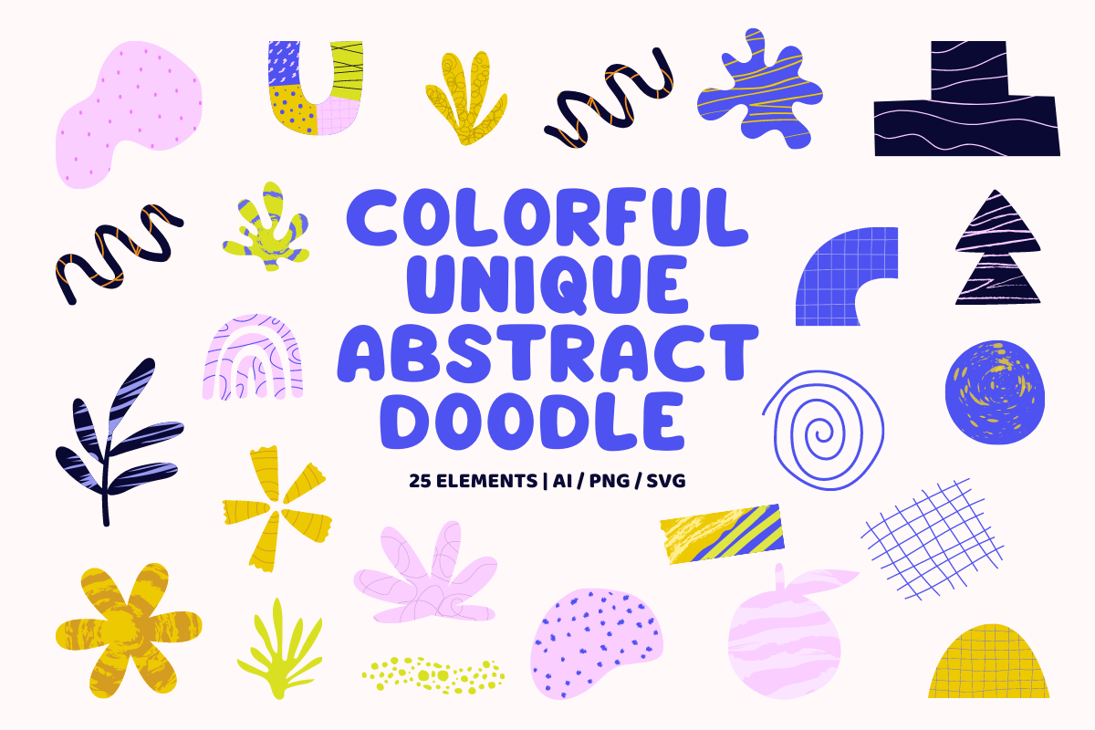 Colorful Unique Abstract Doodle Pack | Creative Market