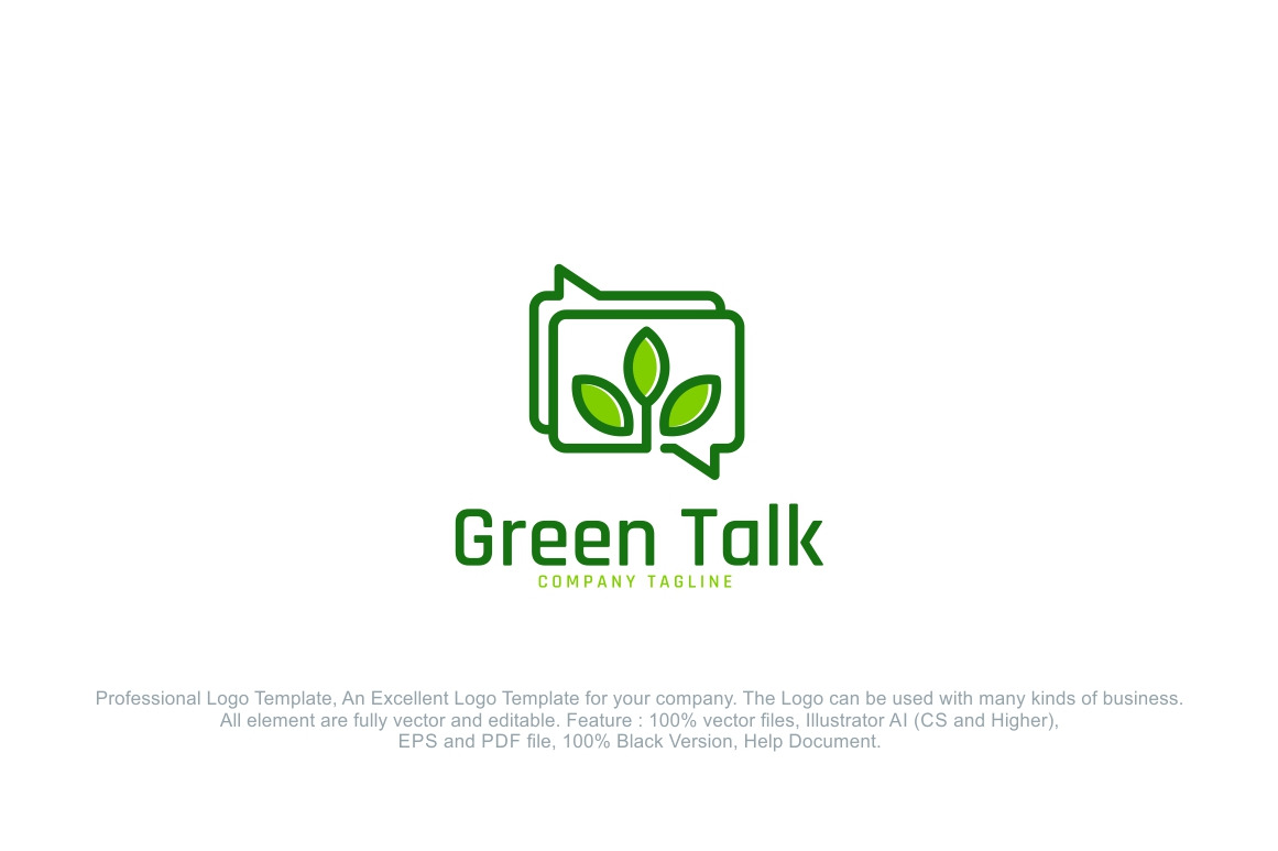 Nature Green Talk Logo Template, a Branding & Logo Template by ...