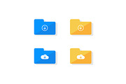 Cloud storage folder icon set, an Outline Icon by Flower Travelin Man